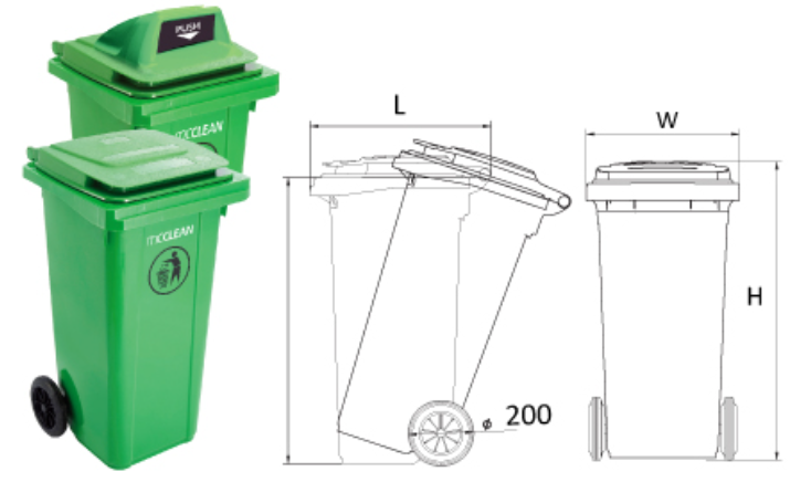 Mcclean 240 litre mobile garbage bin and waste container